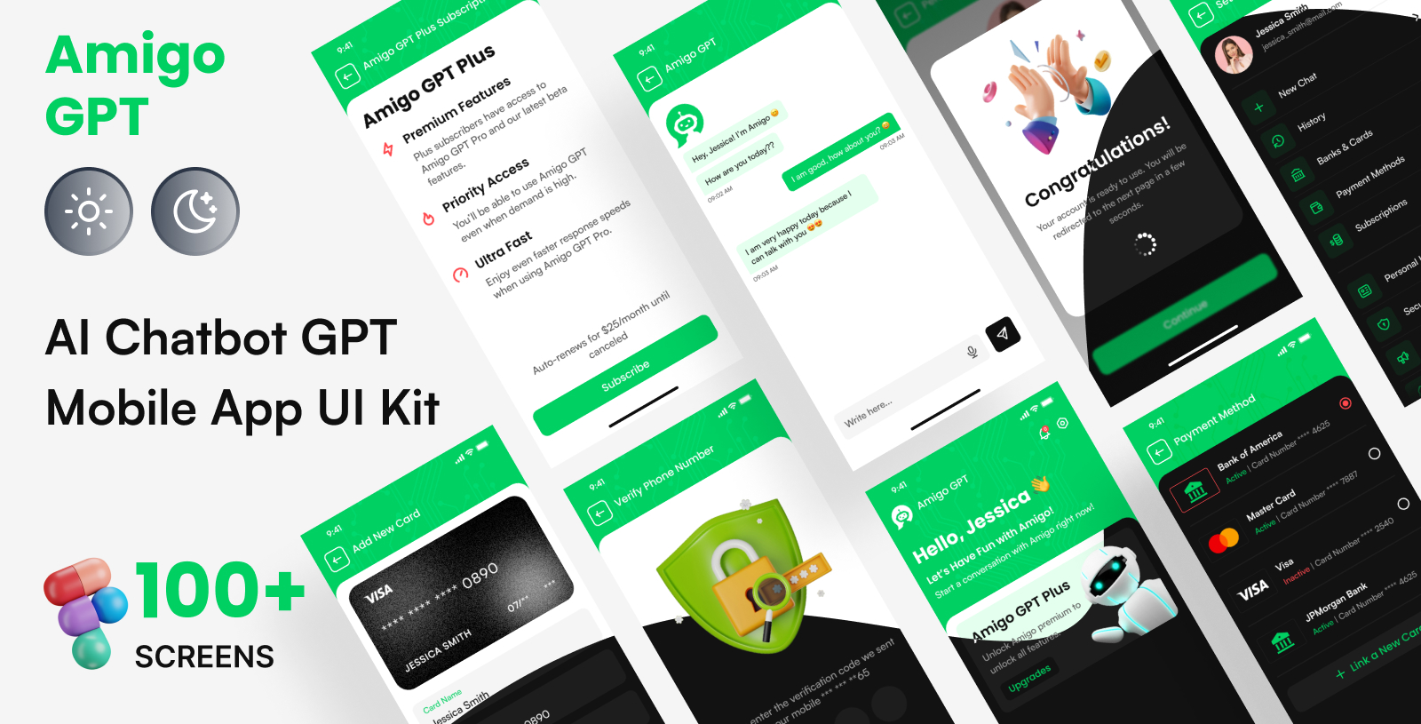AI Chatbot GPT Mobile App UI Kit Figma Template - Amigo GPT by The_Krishna
